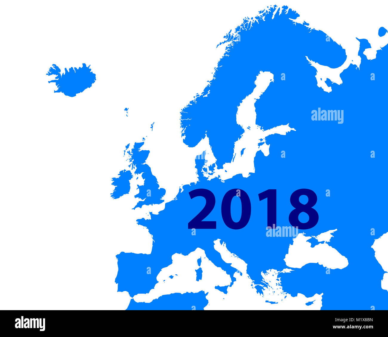 Map of Europe 2018 Stock Photo - Alamy