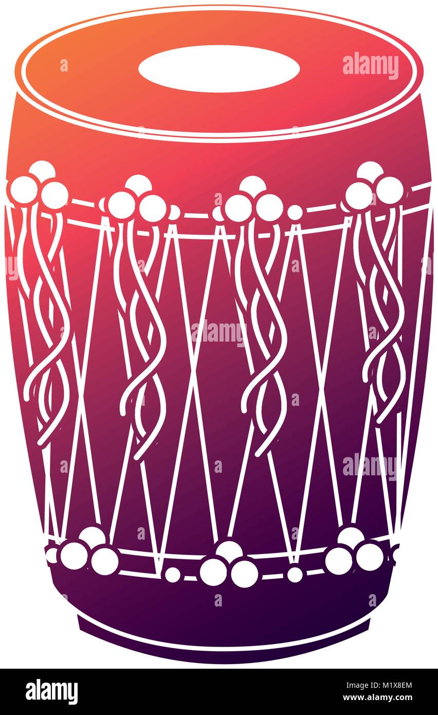 musical instrument punjabi drum dhol indian traditional Stock Vector ...