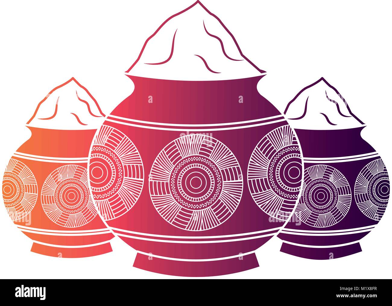 Traditional three pot Stock Vector Images - Alamy