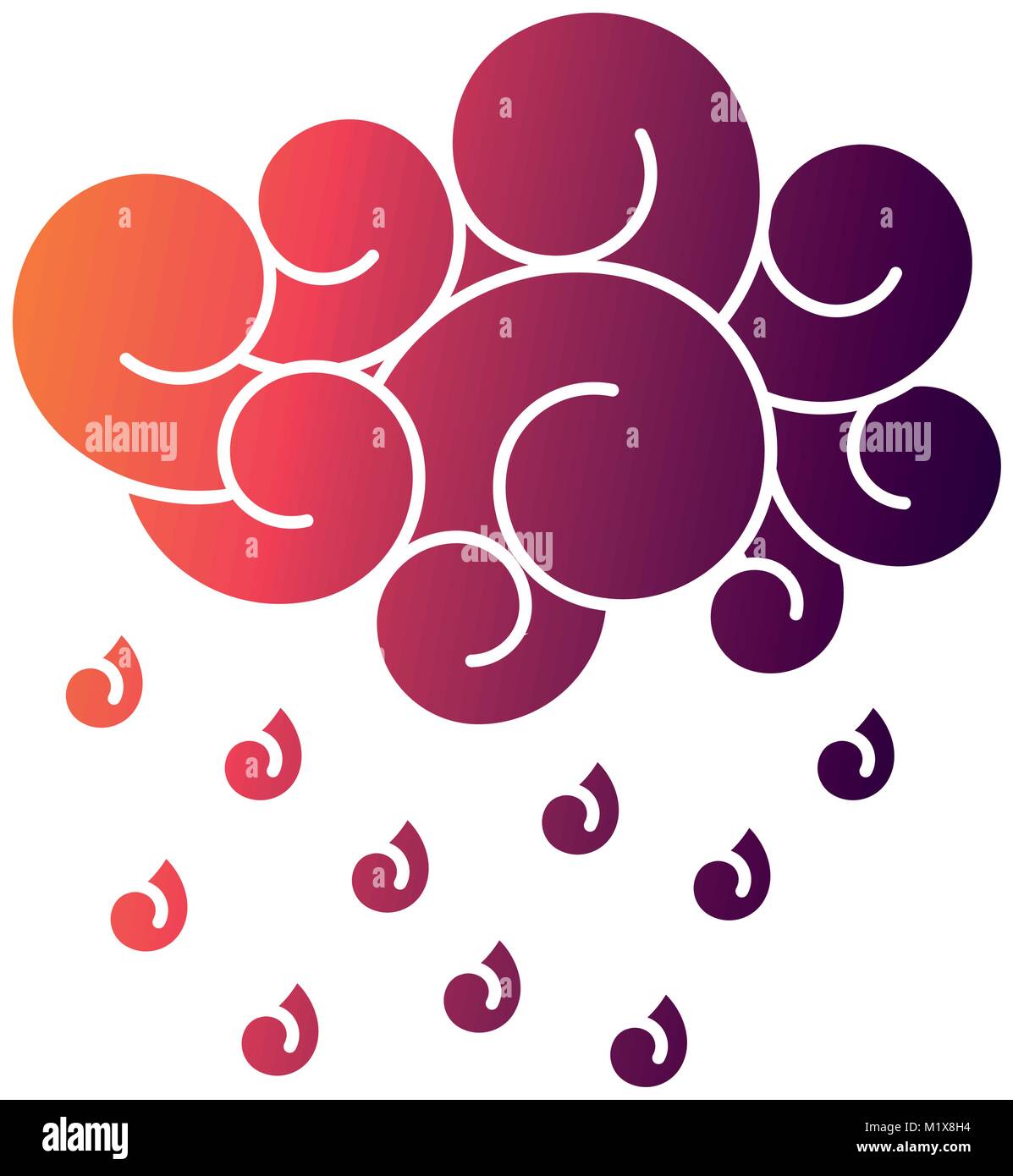 cloud rain drops atmosphere cartoon image Stock Vector Image & Art - Alamy