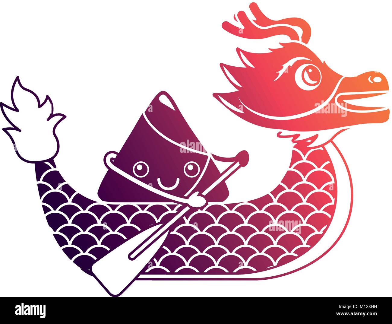 red dragon rice dumpling paddling festival chinese Stock Vector Image ...