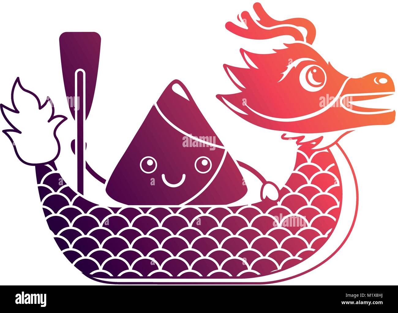 red dragon rice dumpling paddling festival chinese Stock Vector Image ...