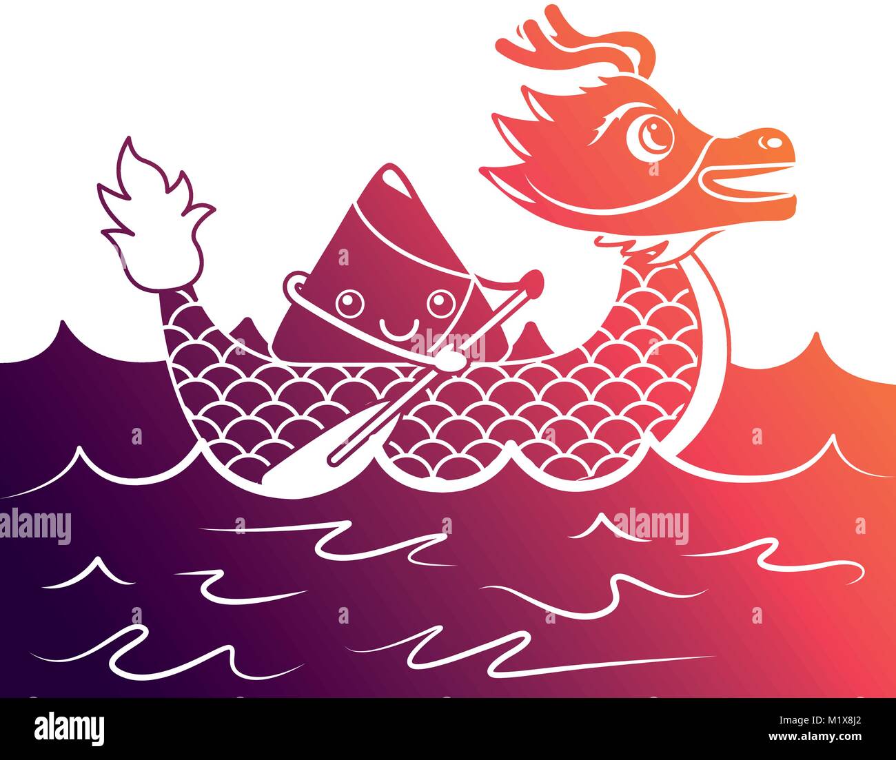 red dragon rice dumpling paddling sea festival Stock Vector Image & Art ...