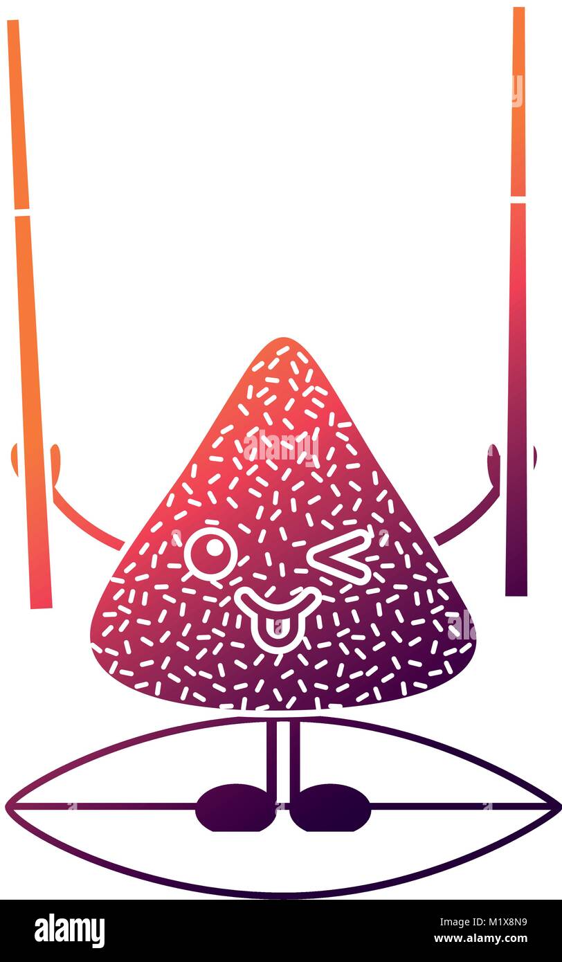 kawaii happy rice dumpling holding wooden sticks Stock Vector Image ...