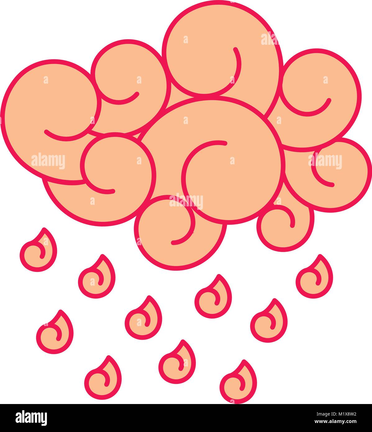 cloud rain drops atmosphere cartoon image Stock Vector Image & Art - Alamy