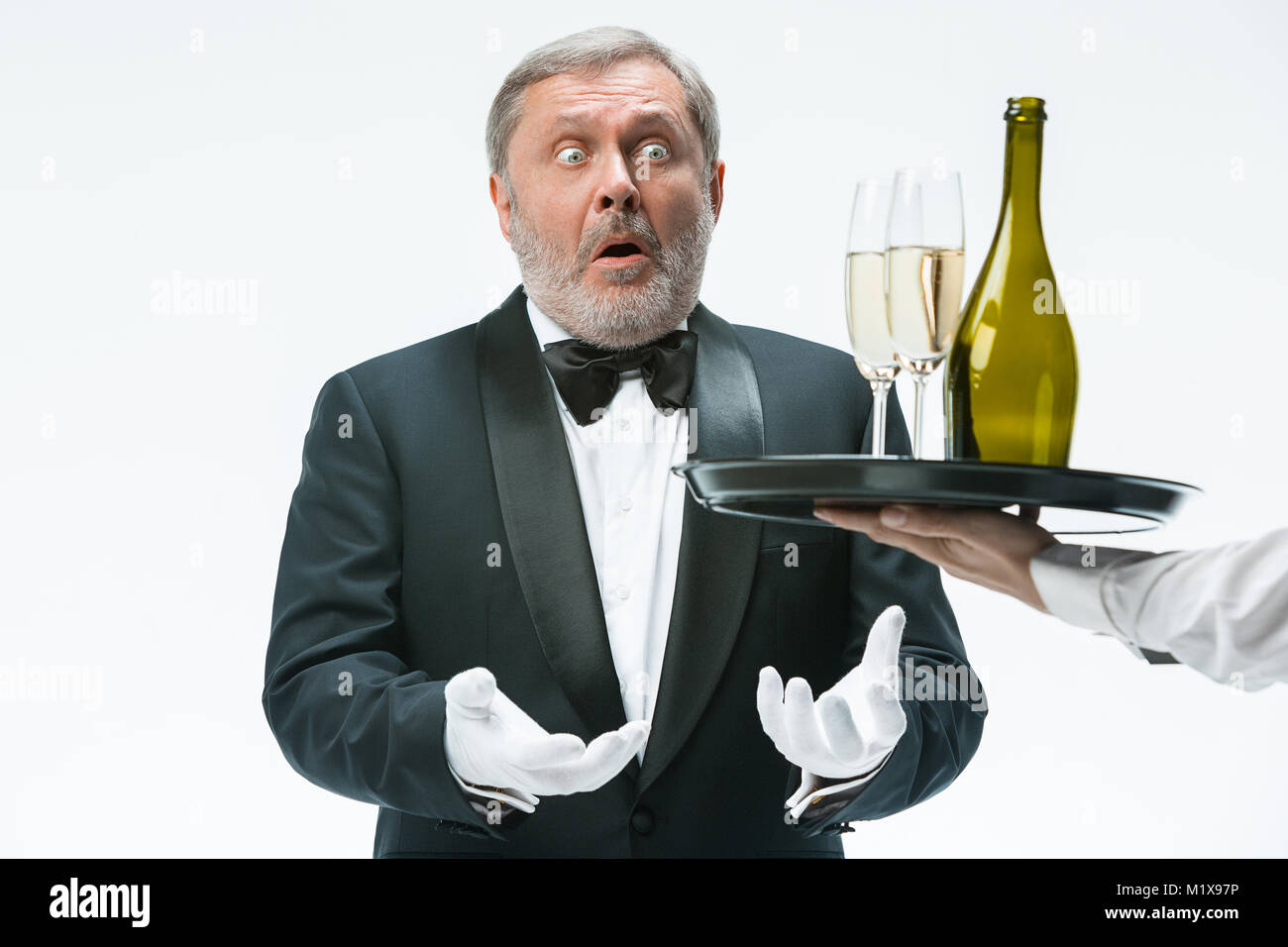 Man complaining for the bad drink Stock Photo - Alamy