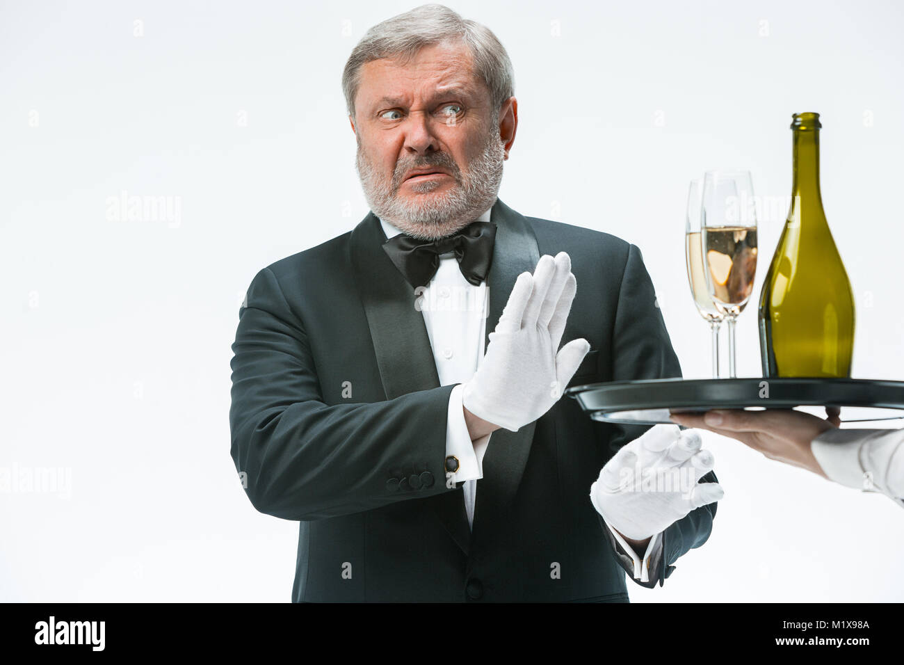 Man complaining for the bad drink Stock Photo - Alamy
