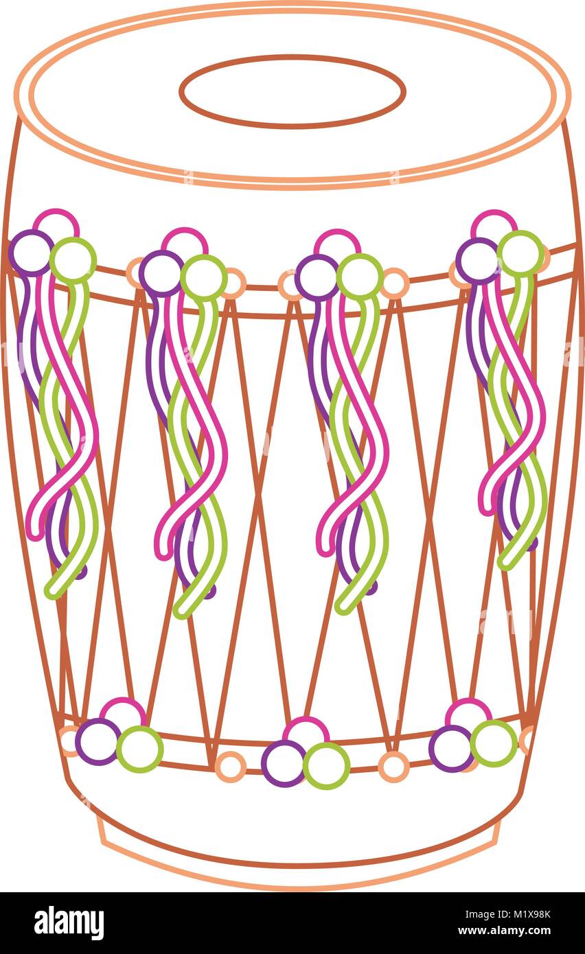 musical instrument punjabi drum dhol indian traditional Stock Vector ...