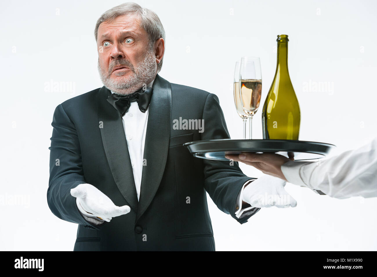 Man complaining for the bad drink Stock Photo - Alamy