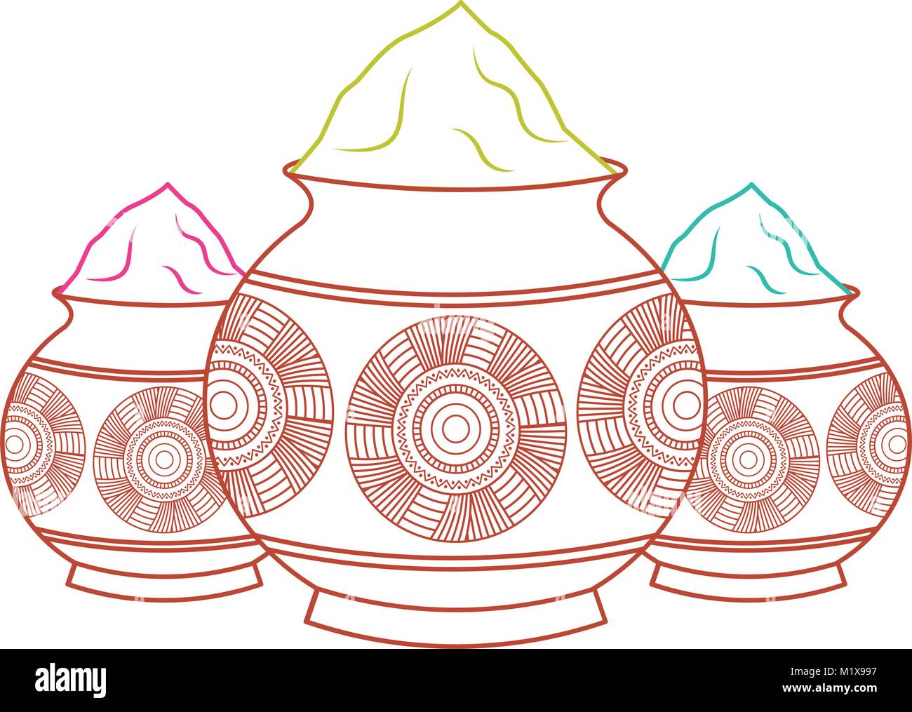 three powder color mud pot and mandala Stock Vector Image & Art - Alamy