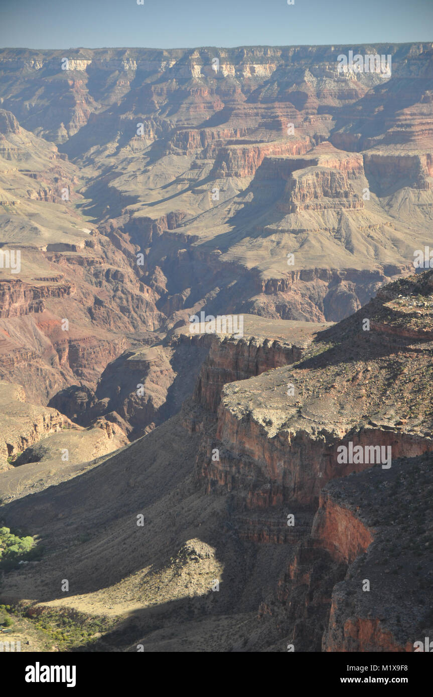 View across the Grand Canyon where the Bright Angel Fault has allowed ...