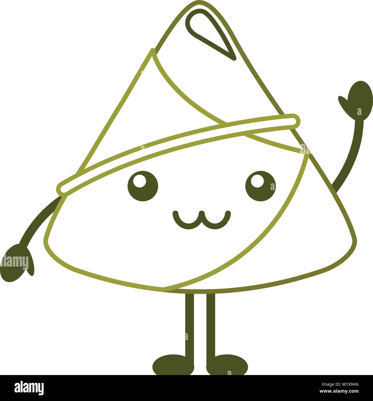 kawaii happy rice dumpling greeting cartoon Stock Vector Image & Art ...