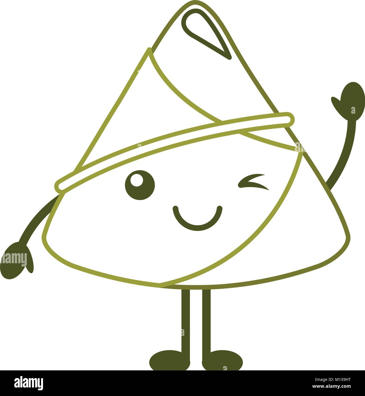 kawaii happy rice dumpling winking cartoon Stock Vector Image & Art - Alamy