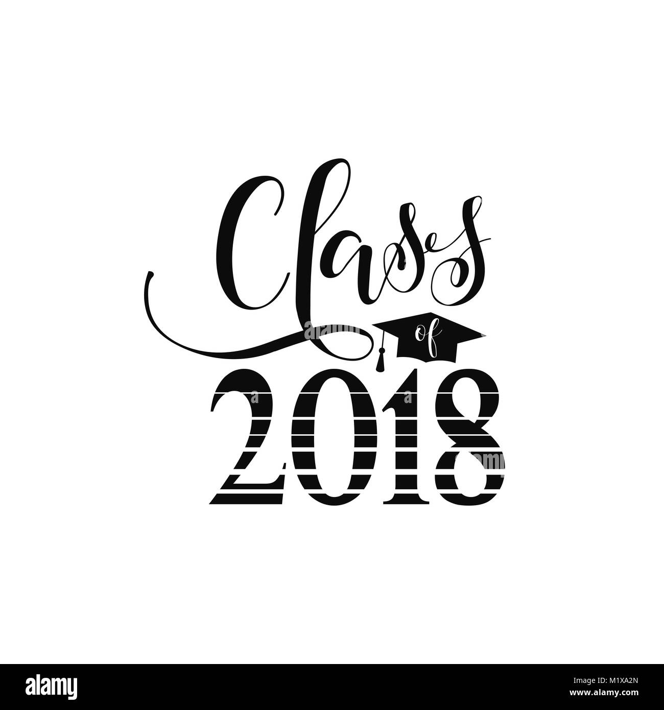 High School Class Of 2018 Designs Graduation Label Vector Text For