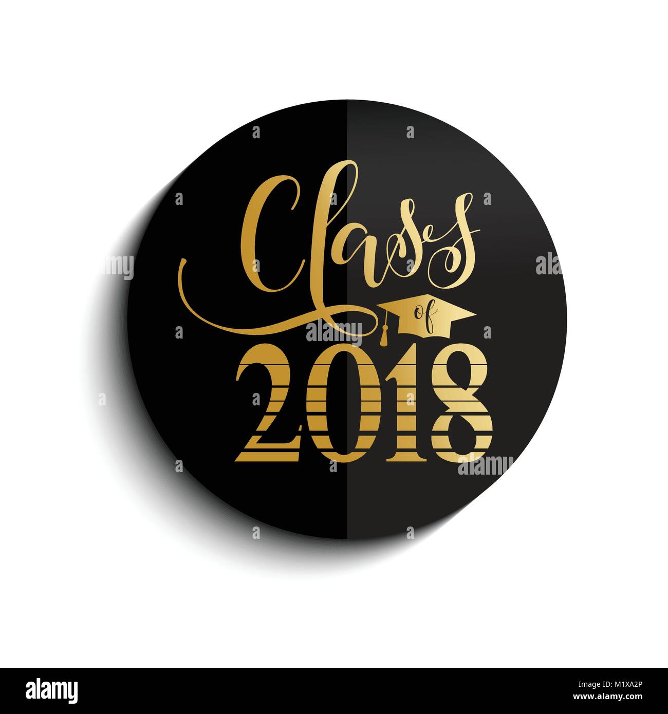 Class of 2018 hand drawn lettering. Vector illustration. Template for ...