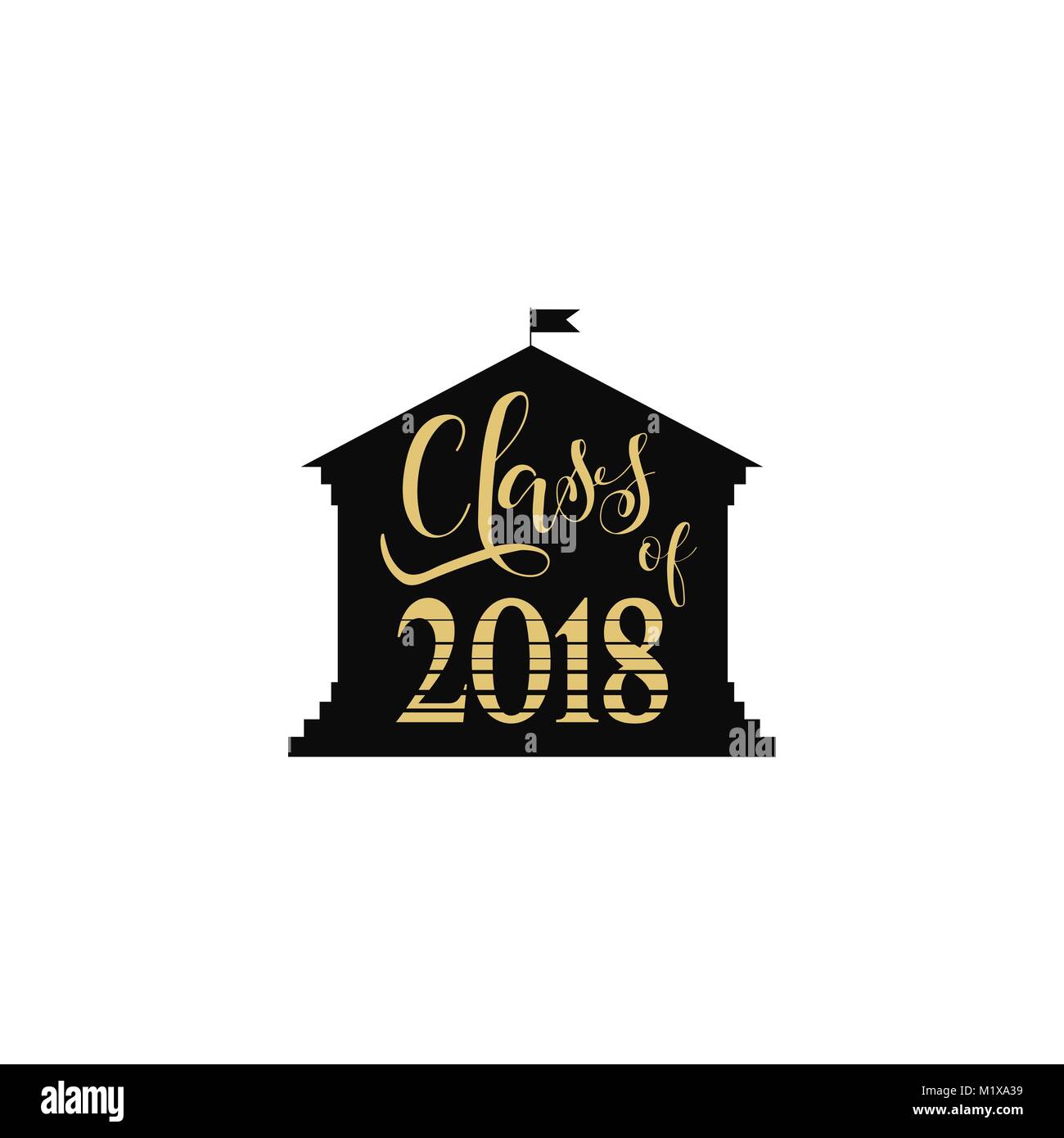 Class of 2018 hand drawn lettering. Vector illustration. Template for ...