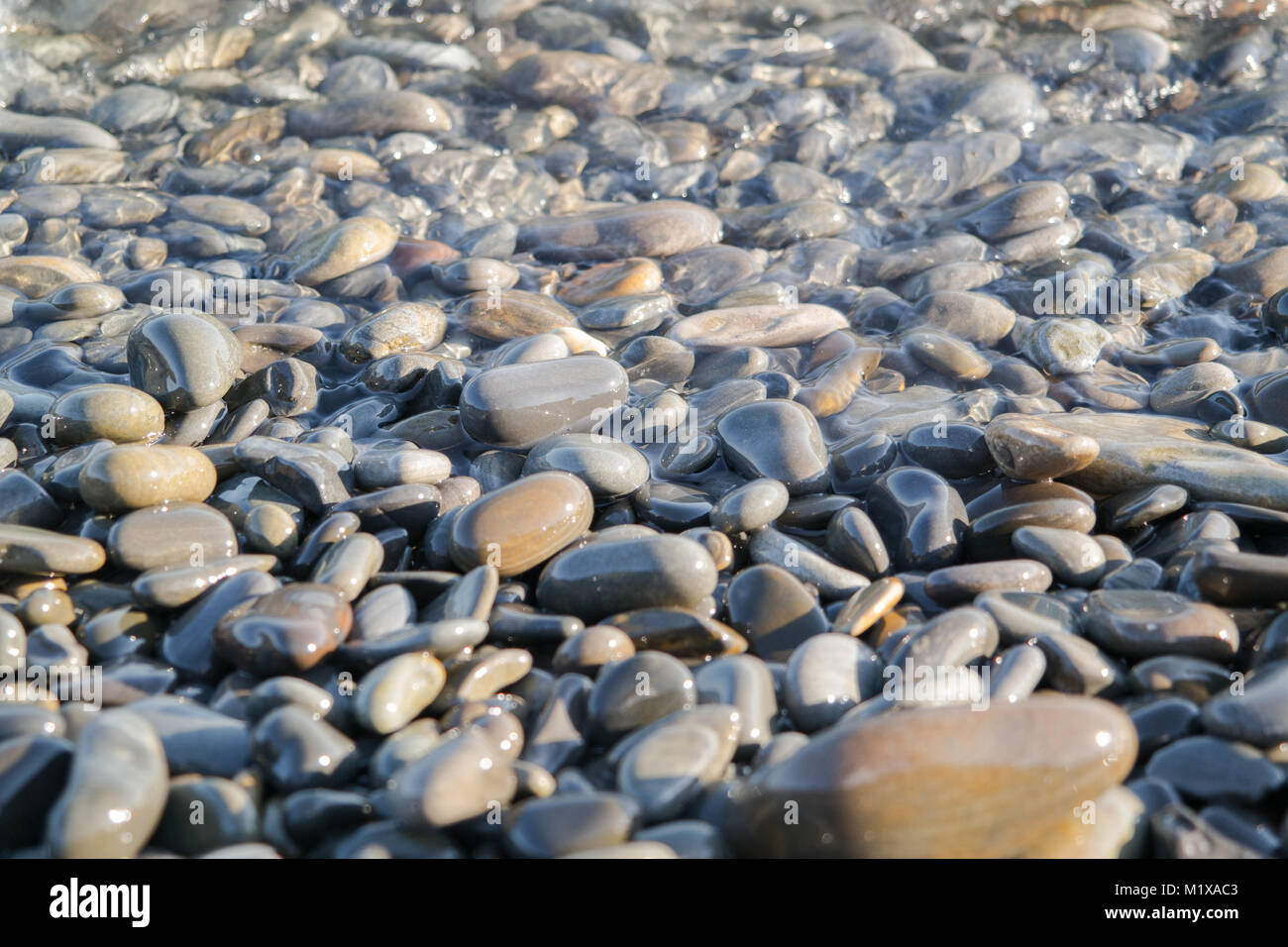 Round stones on beach sunrise hi-res stock photography and images - Alamy