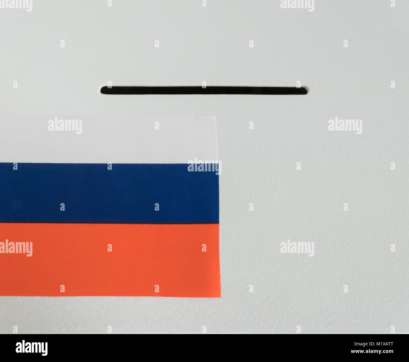 Ballot box with national flag of Russia. Presidential election in 2018 ...