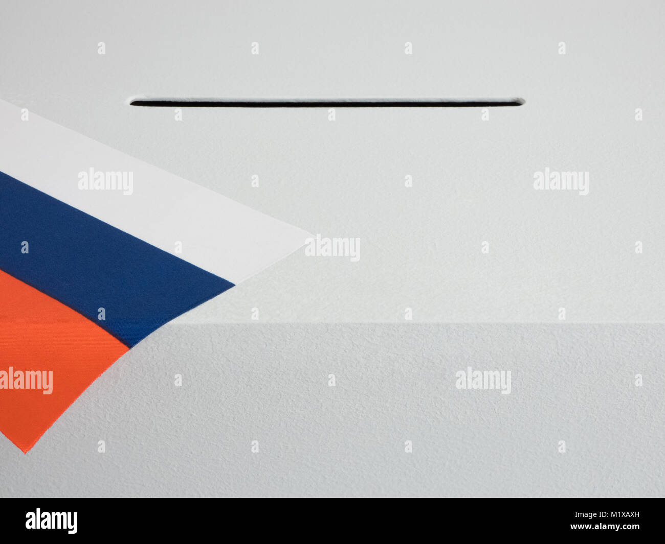 Ballot box with national flag of Russia. Presidential election in 2018 ...