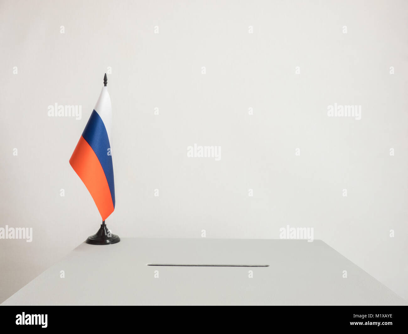 Ballot box with national flag of Russia. Presidential election in 2018 ...