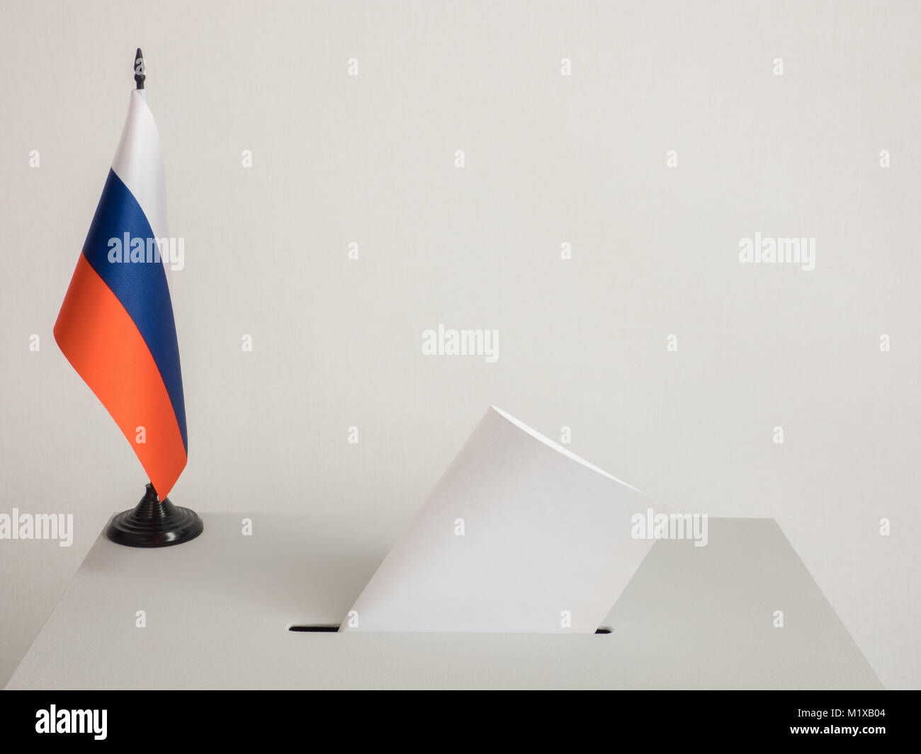 Ballot box with national flag of Russia. Presidential election in 2018 ...