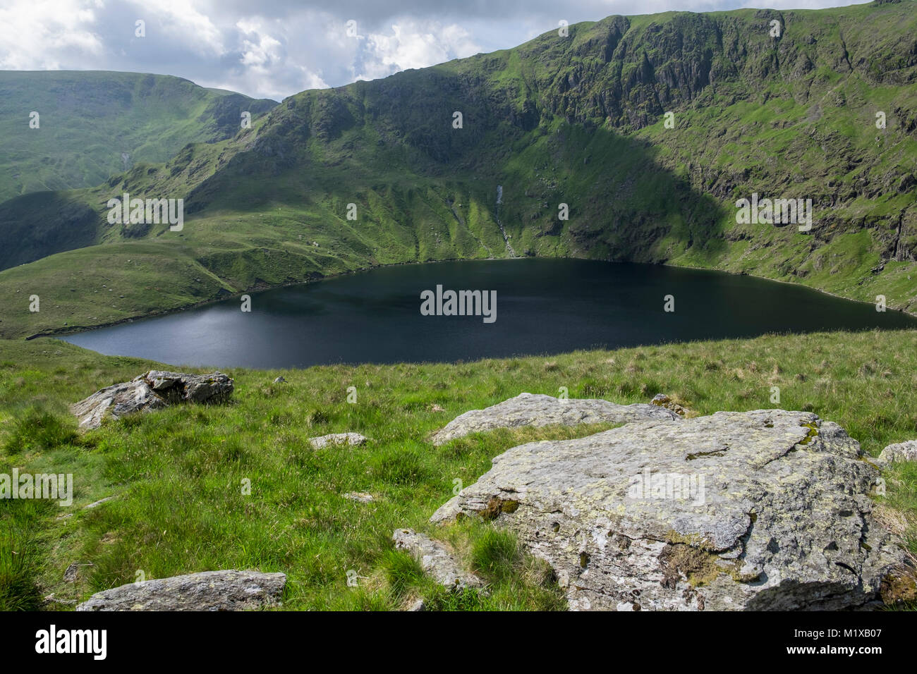 Blea Water tarn from Rough Crag, Haweswater, Cumbria, England Stock ...