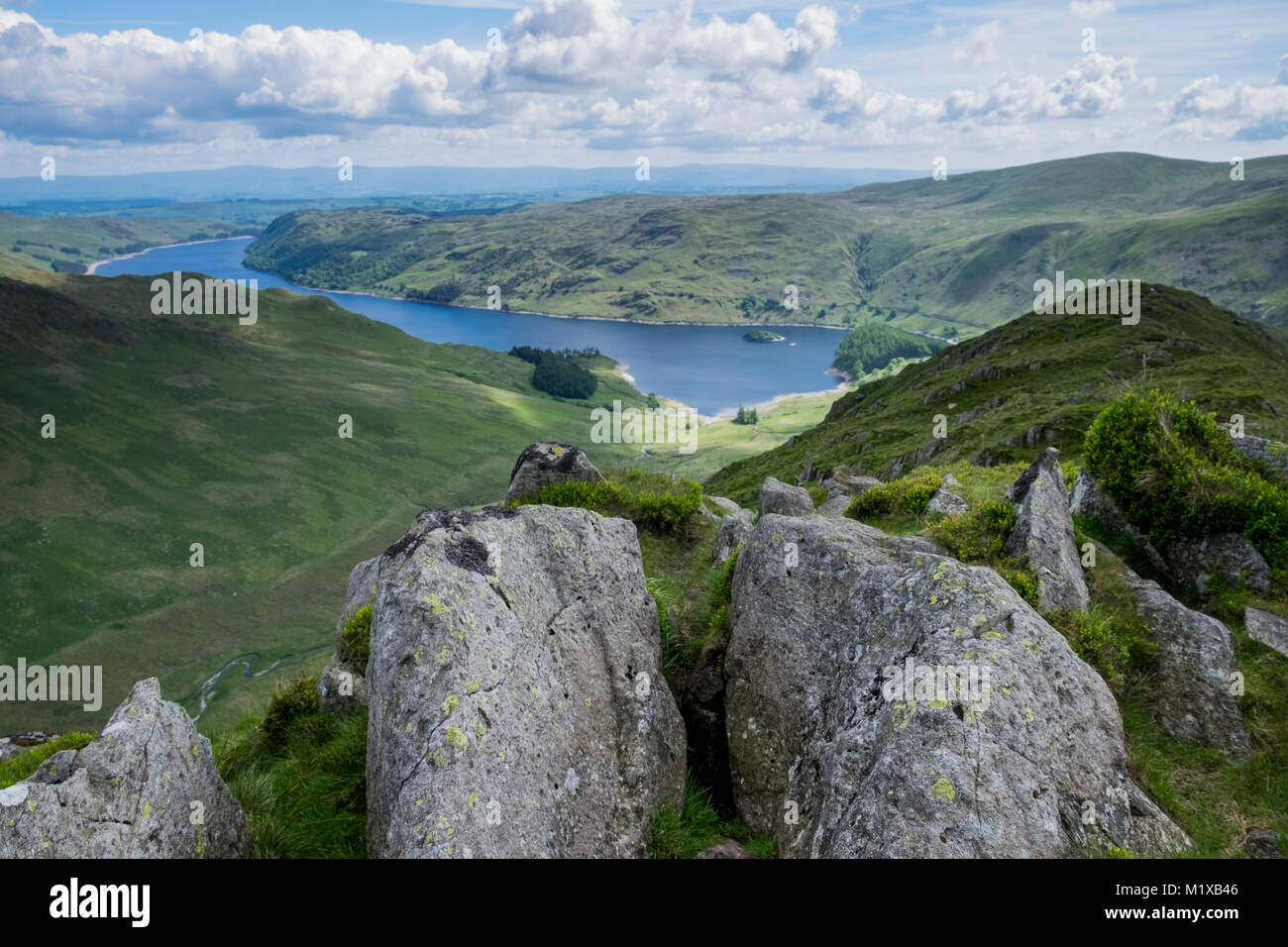 Hawes Water from Rough Crag, Lake District, Cumbria, England Stock ...