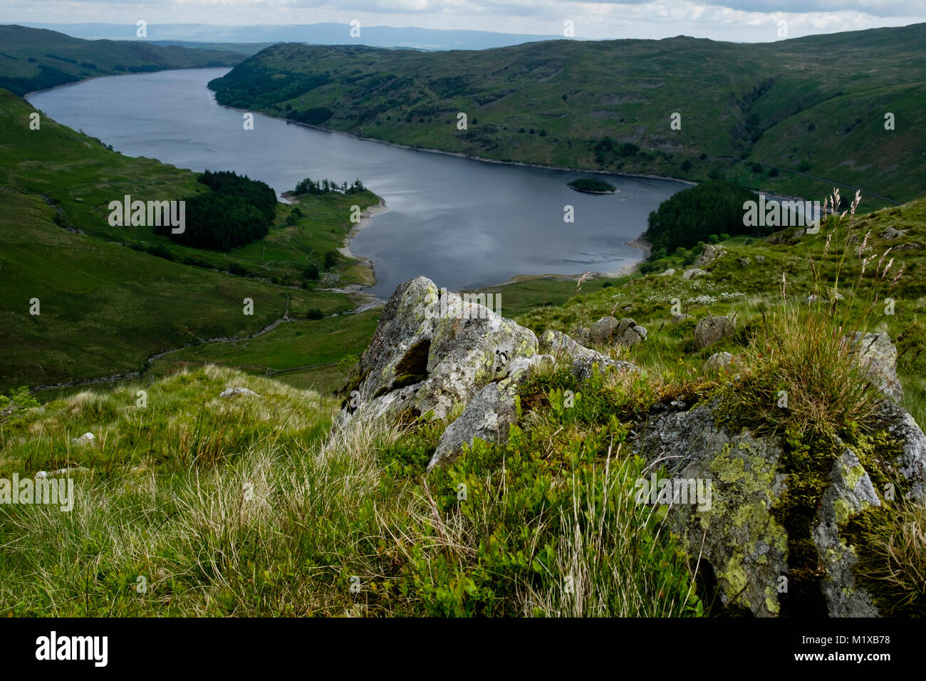 Hawes Water from Rough Crag, Lake District, Cumbria, England Stock ...