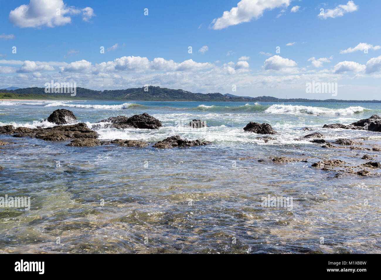 relaxing beach scene in Playa Grande Costa Rica with waves crashing ...