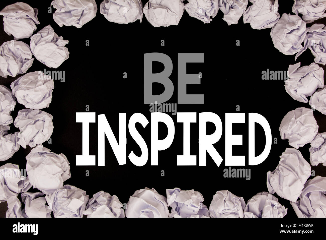 Word, writing Be Inspired. Business concept for Inspiration and ...