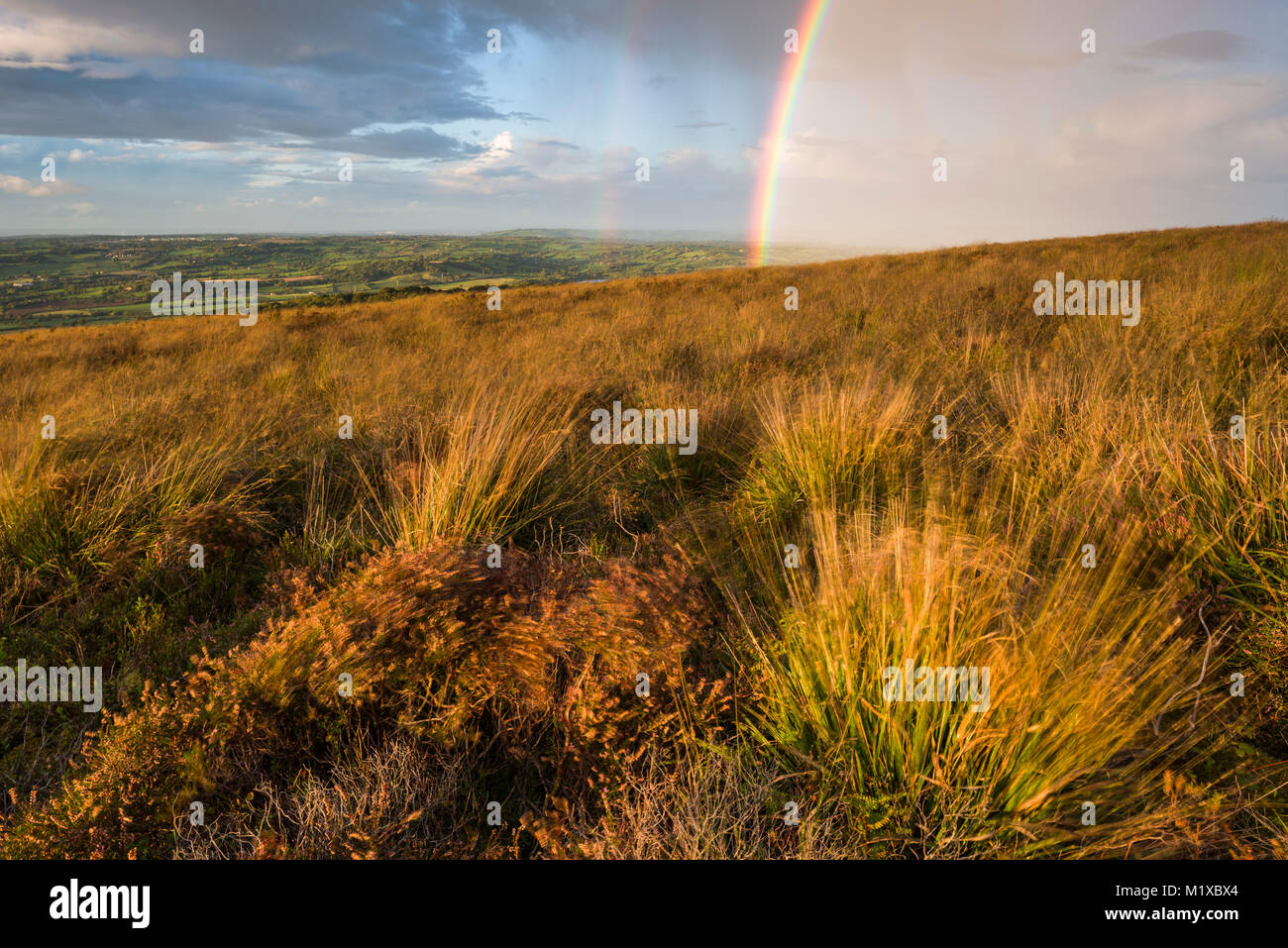 A Rainbow over Black Down in the Mendip Hills National Landscape in ...