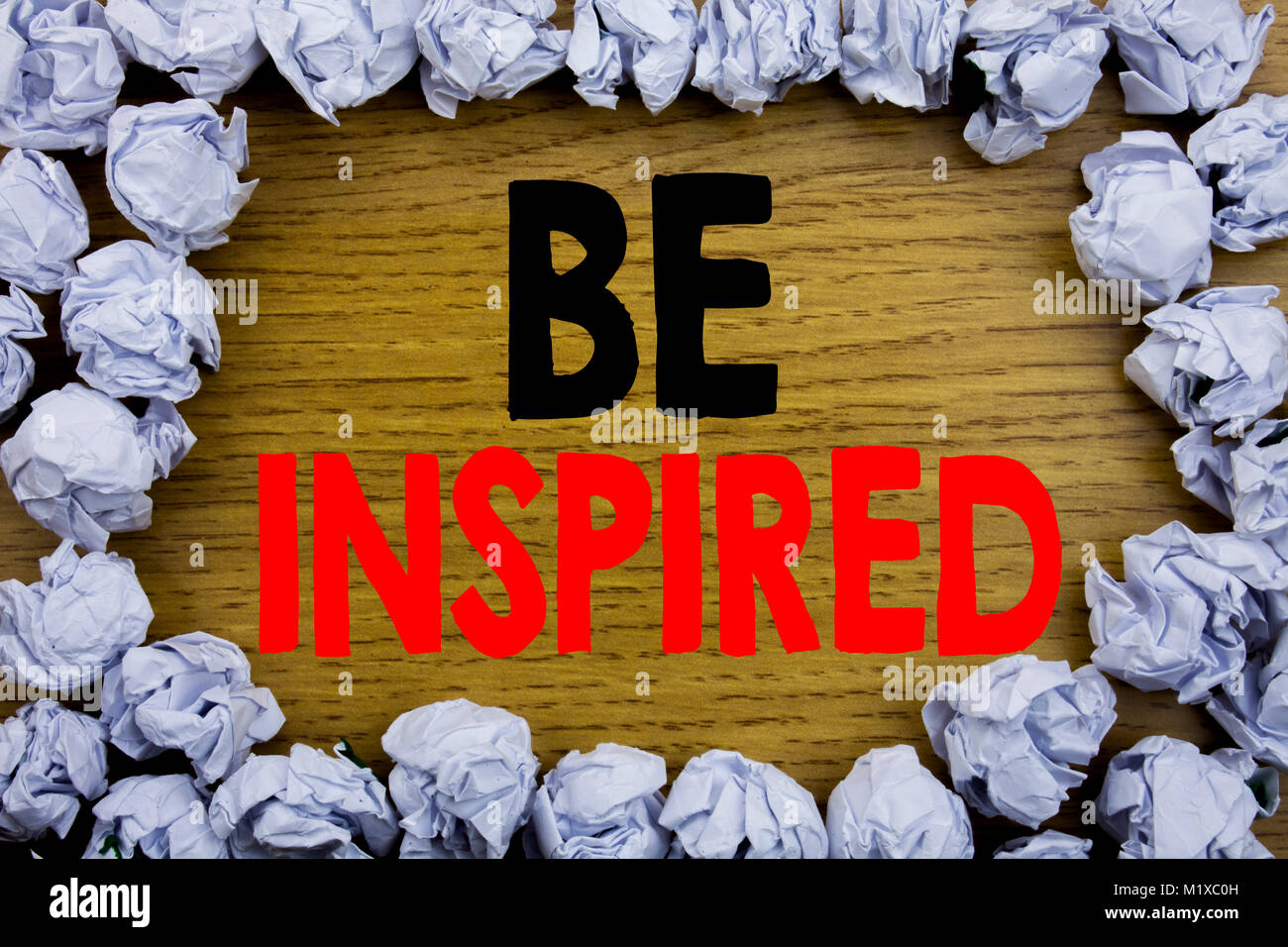 Handwriting Announcement text showing Be Inspired. Business concept for ...