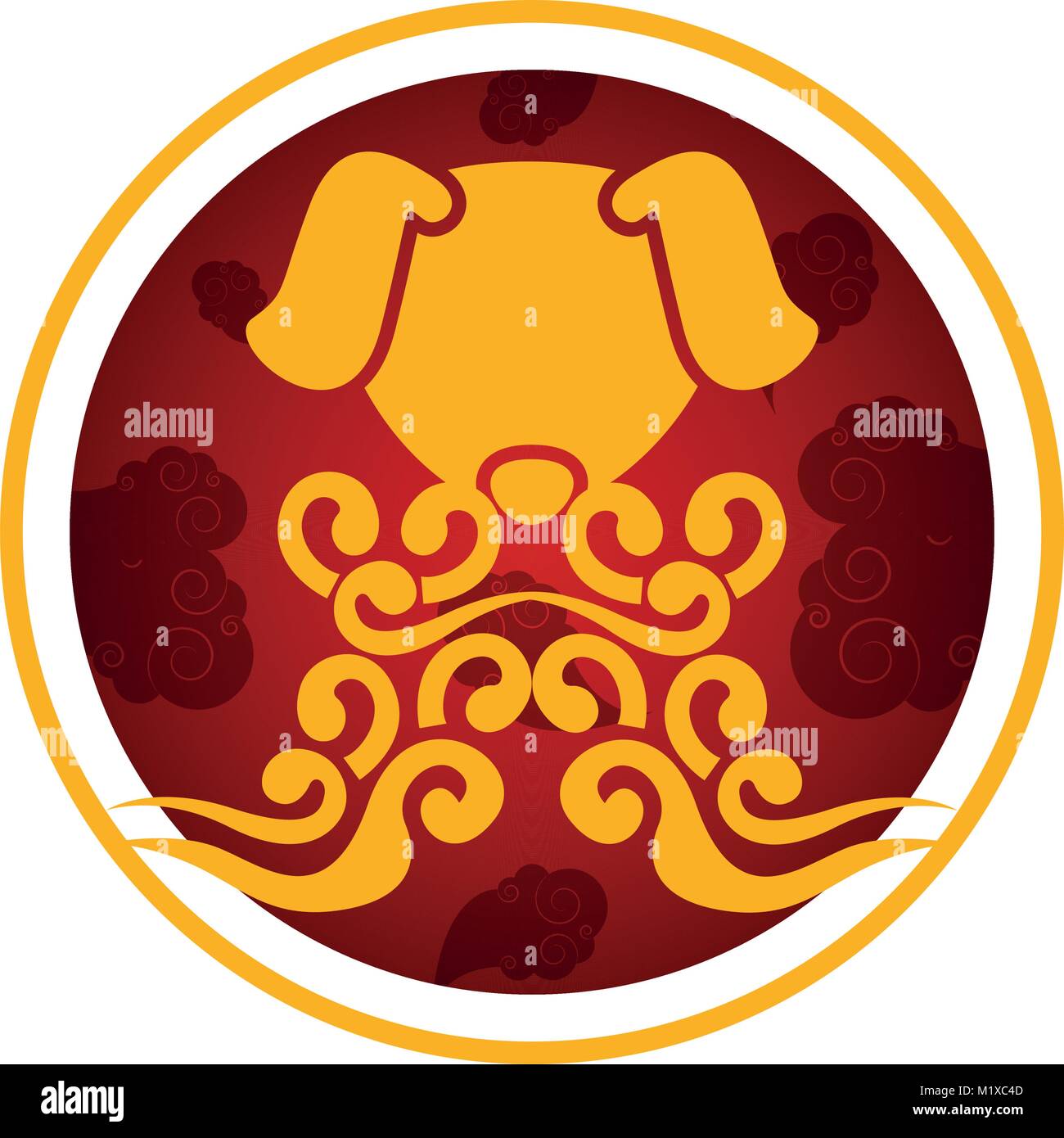 Traditional label with dog silhouette Stock Vector Image & Art - Alamy