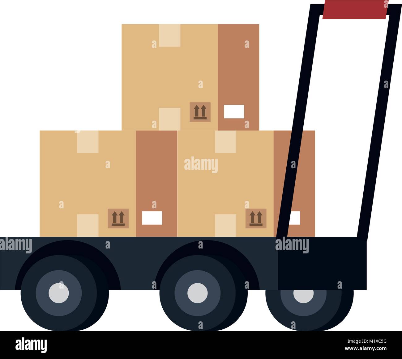 delivery cart handle with boxes Stock Vector Image & Art - Alamy