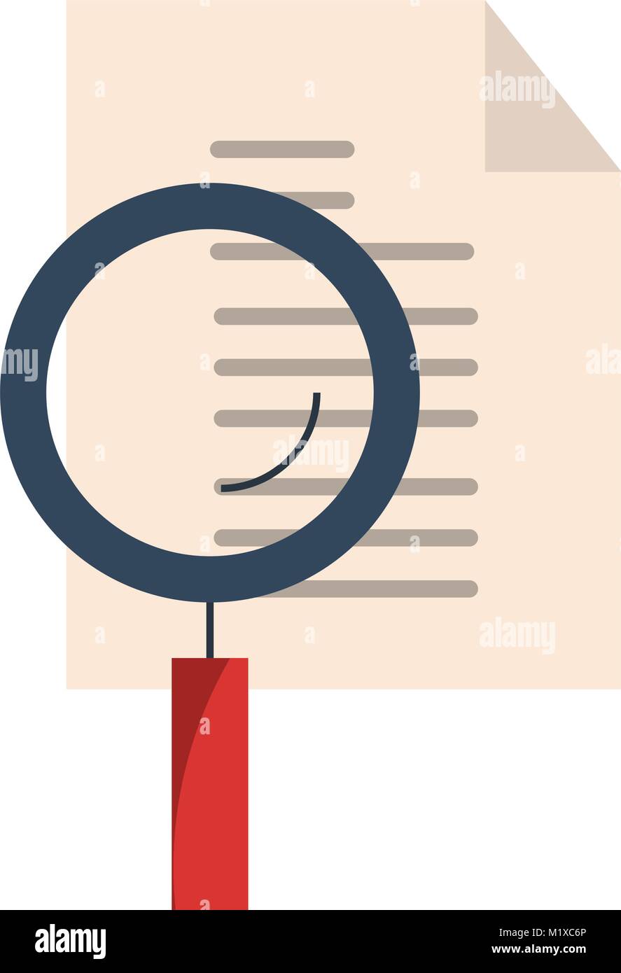 paper document with magnifying glass Stock Vector Image & Art - Alamy