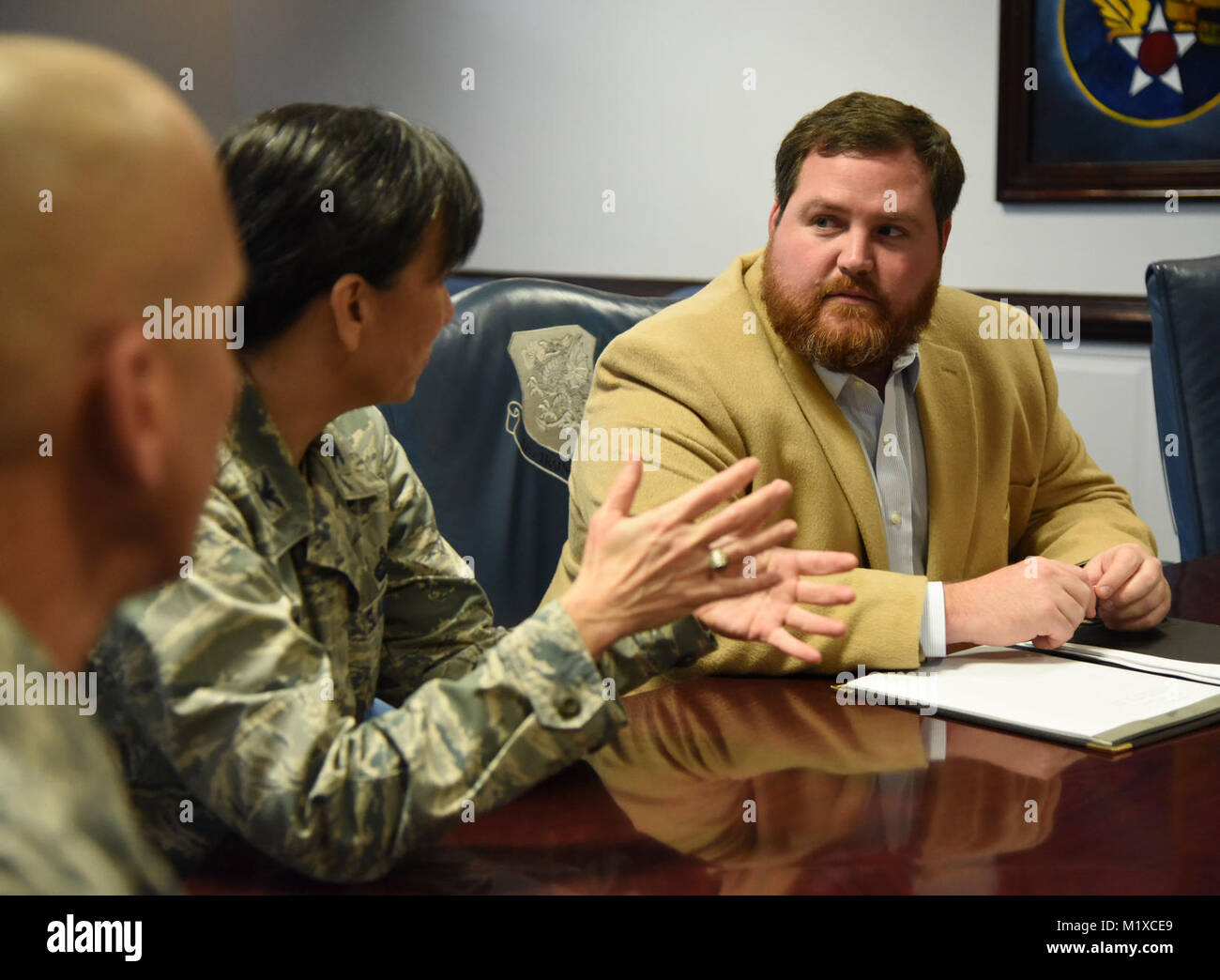 Col. Debra Lovette, 81st Training Wing commander, briefs David Allen ...