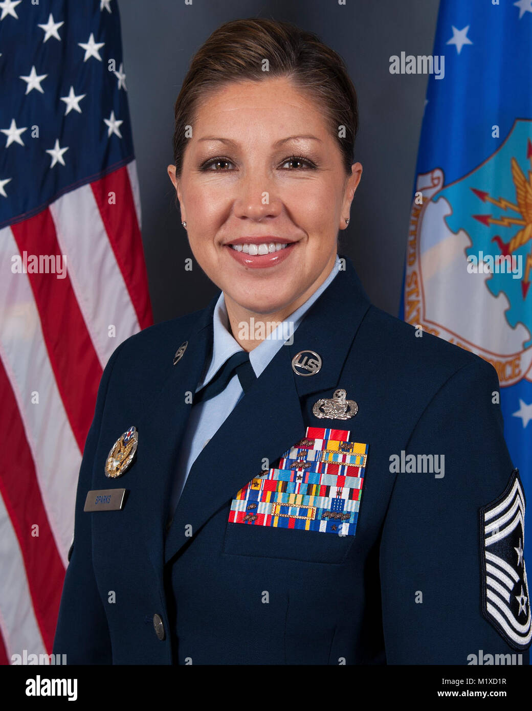 U.S. Air Force Chief Master Sgt. Sarah A. Sparks, command chief of the ...