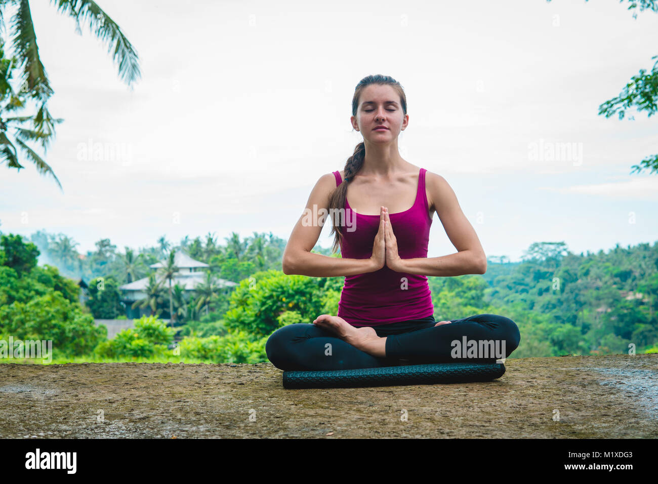 Yoga woman. Lotus pose Stock Photo - Alamy