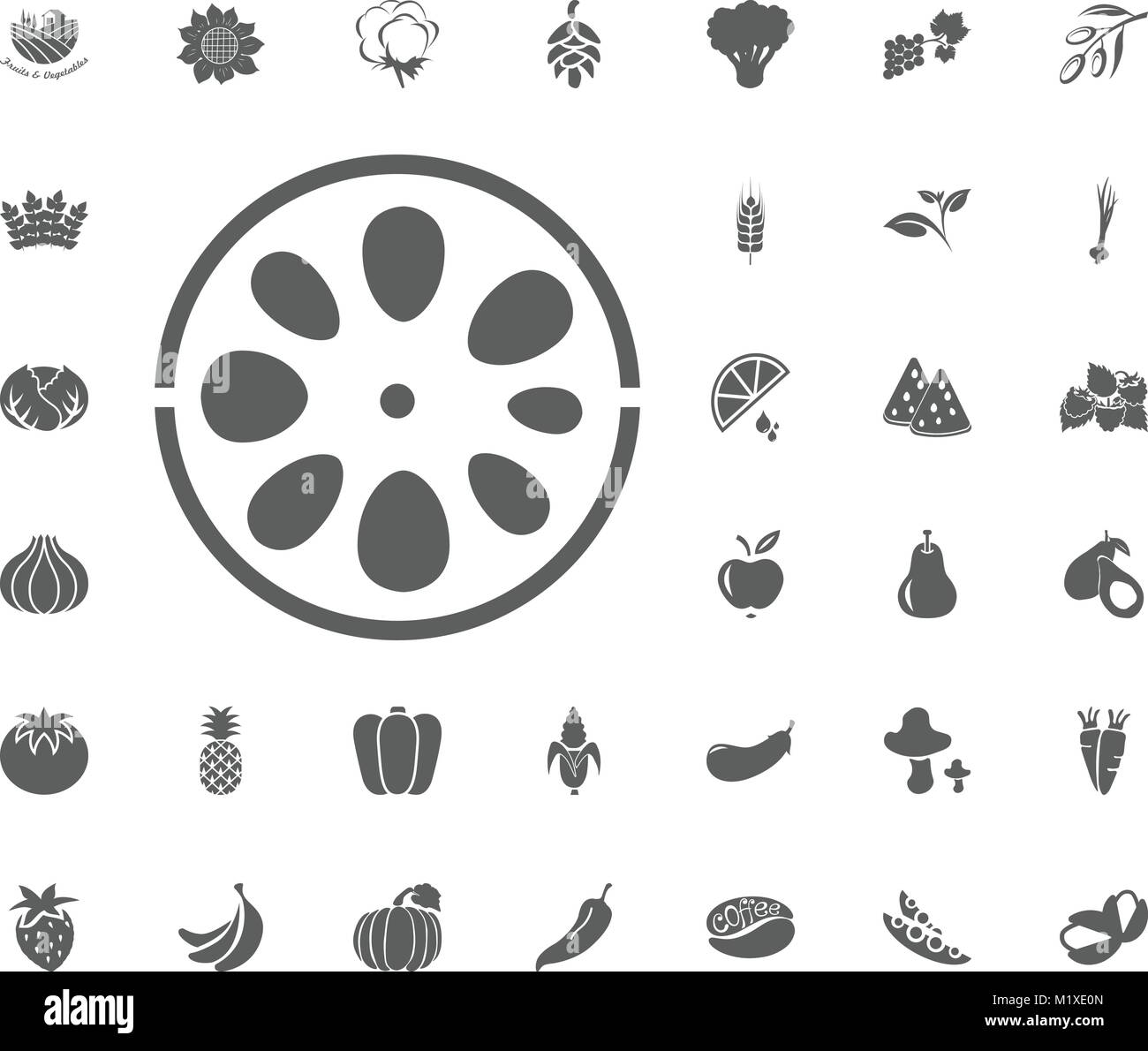 Guava icon. Fruit and Vegetables vector illustration icon set. food and ...