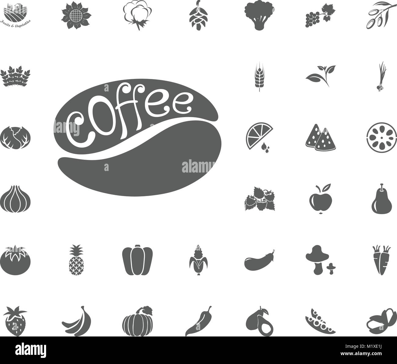 Coffee icon. Fruit and Vegetables vector illustration icon set. food ...