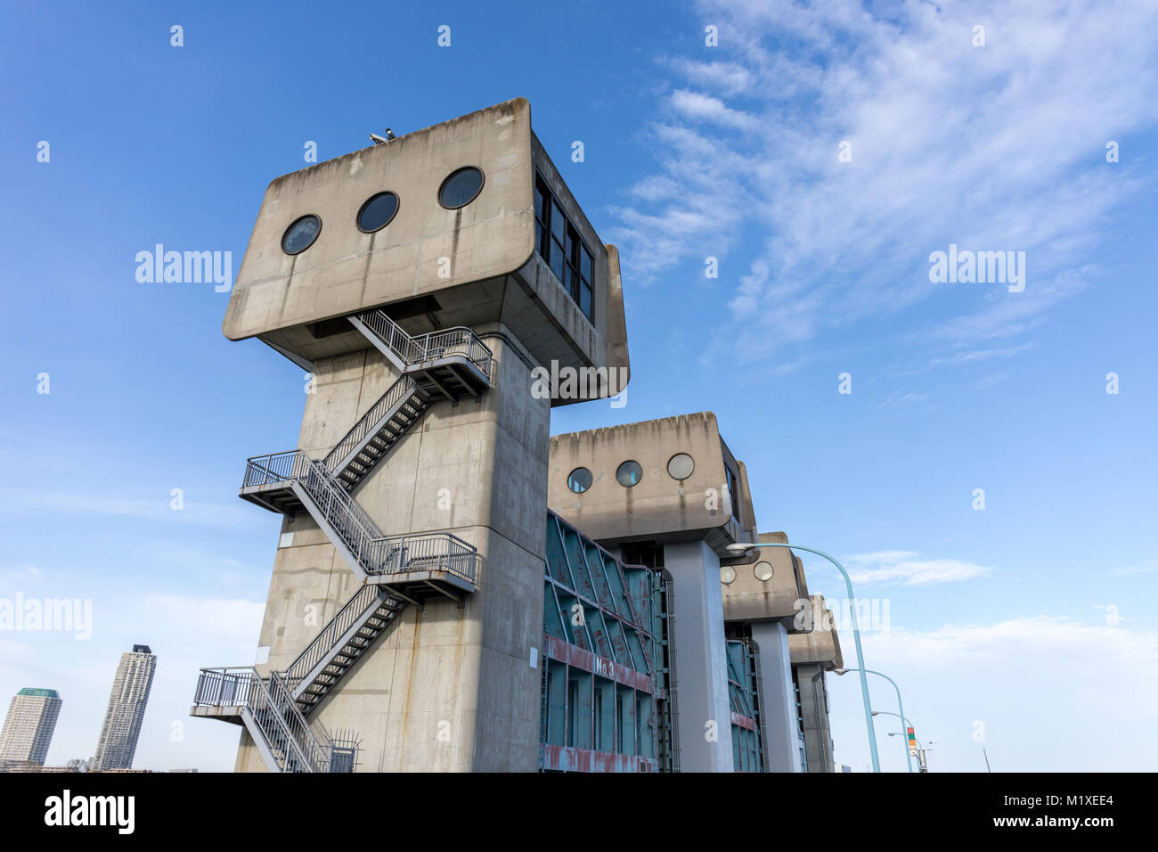 Iwabuchi Water Gate (blue); Kita, Tokyo Stock Photo - Alamy