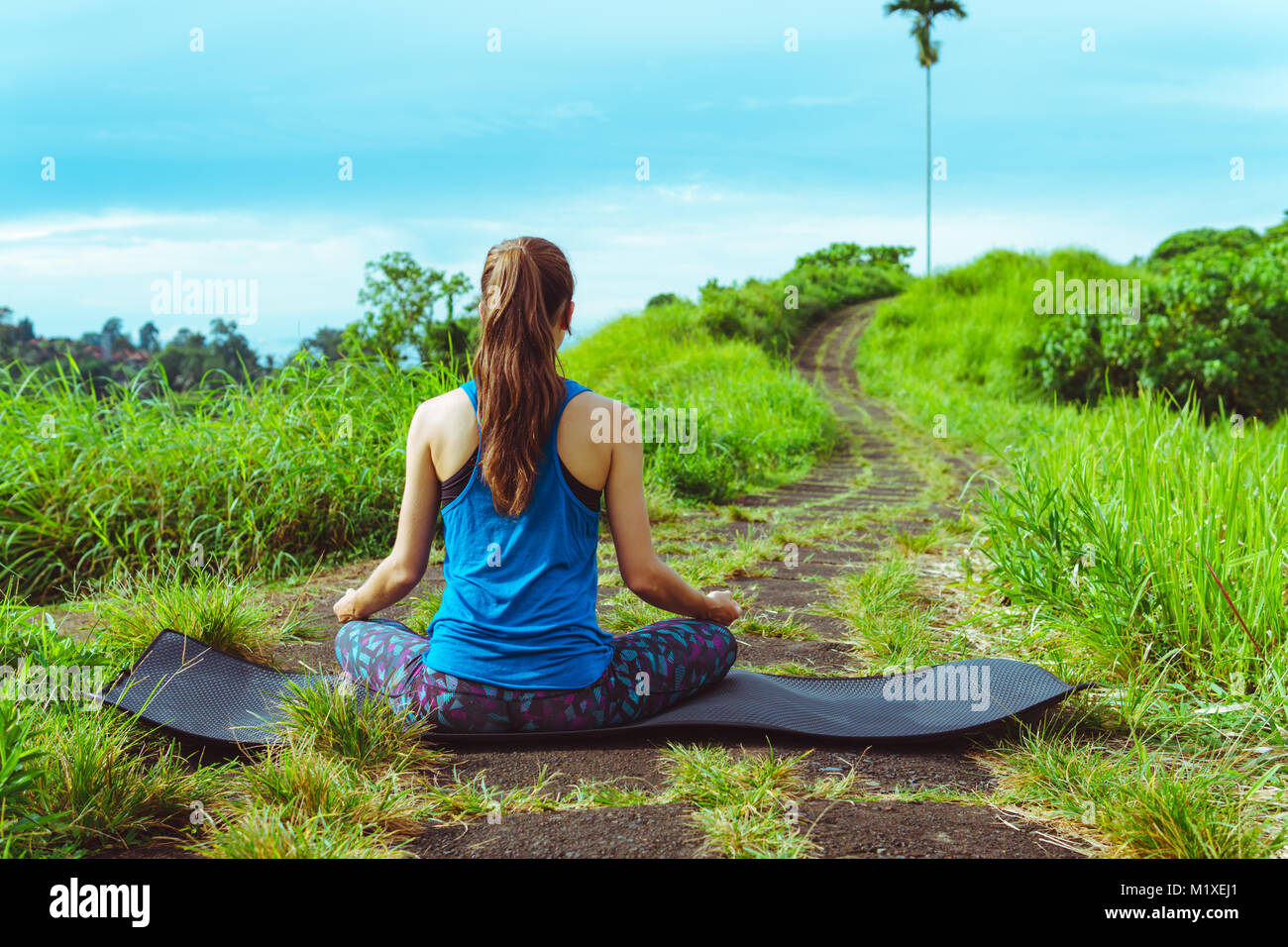 Yoga woman. Lotus pose Stock Photo - Alamy