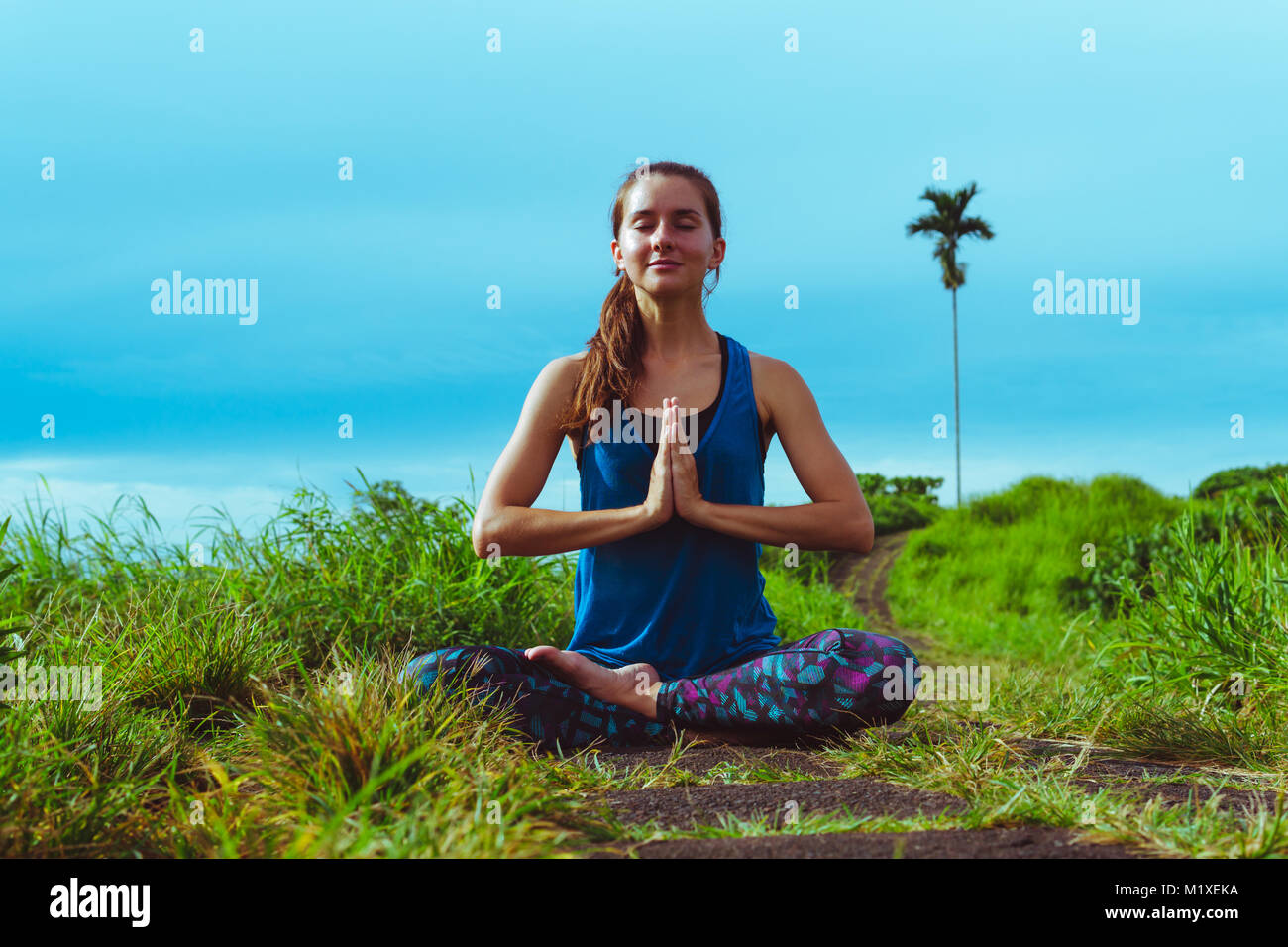 Yoga woman. Lotus pose Stock Photo - Alamy