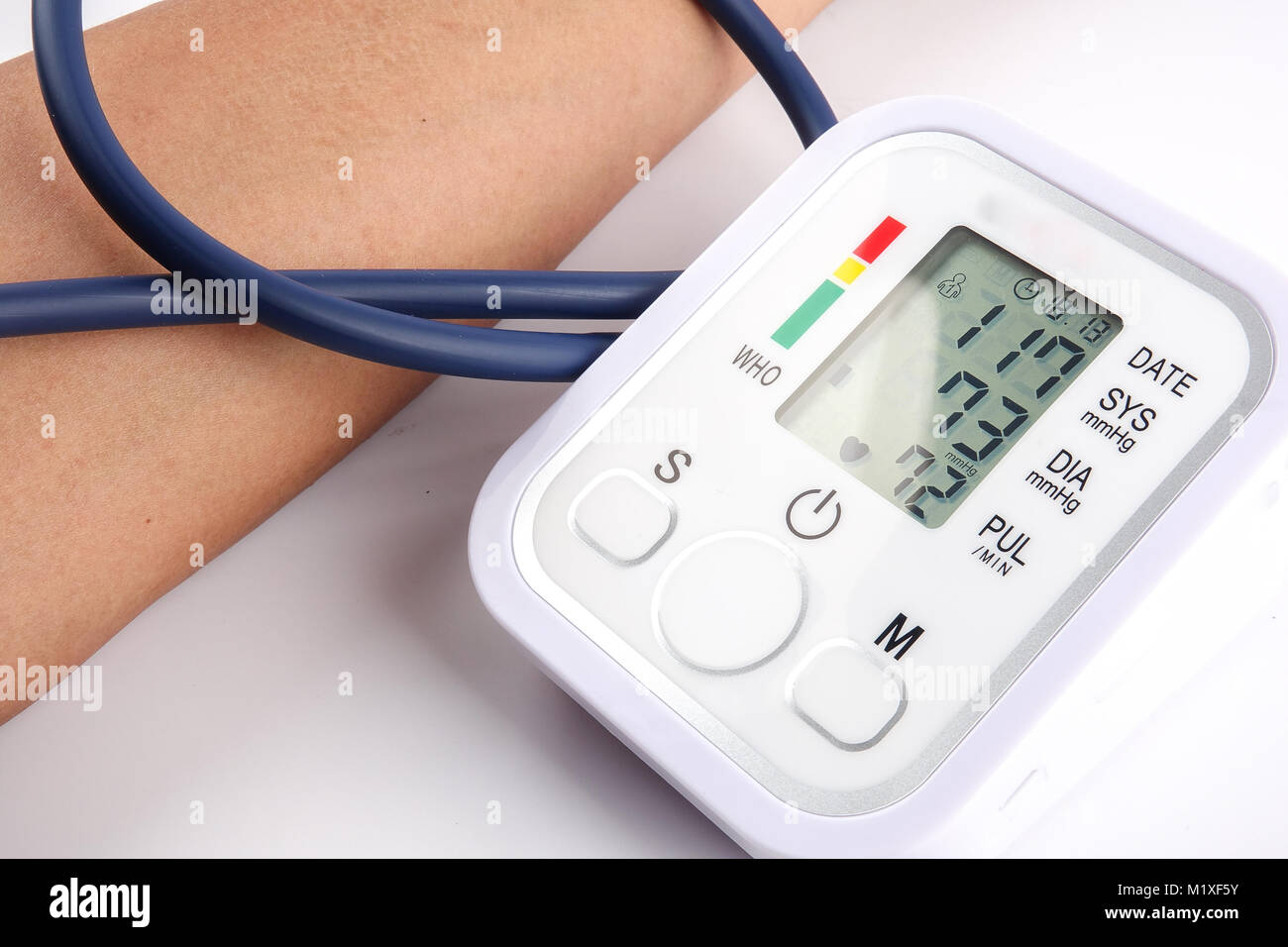 Male hand with blood pressure meter Stock Photo - Alamy
