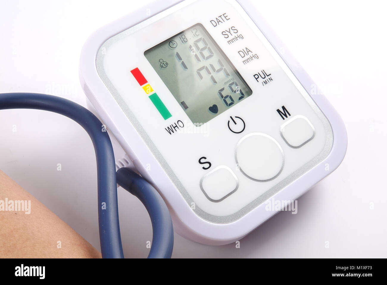 Male hand with blood pressure meter Stock Photo - Alamy