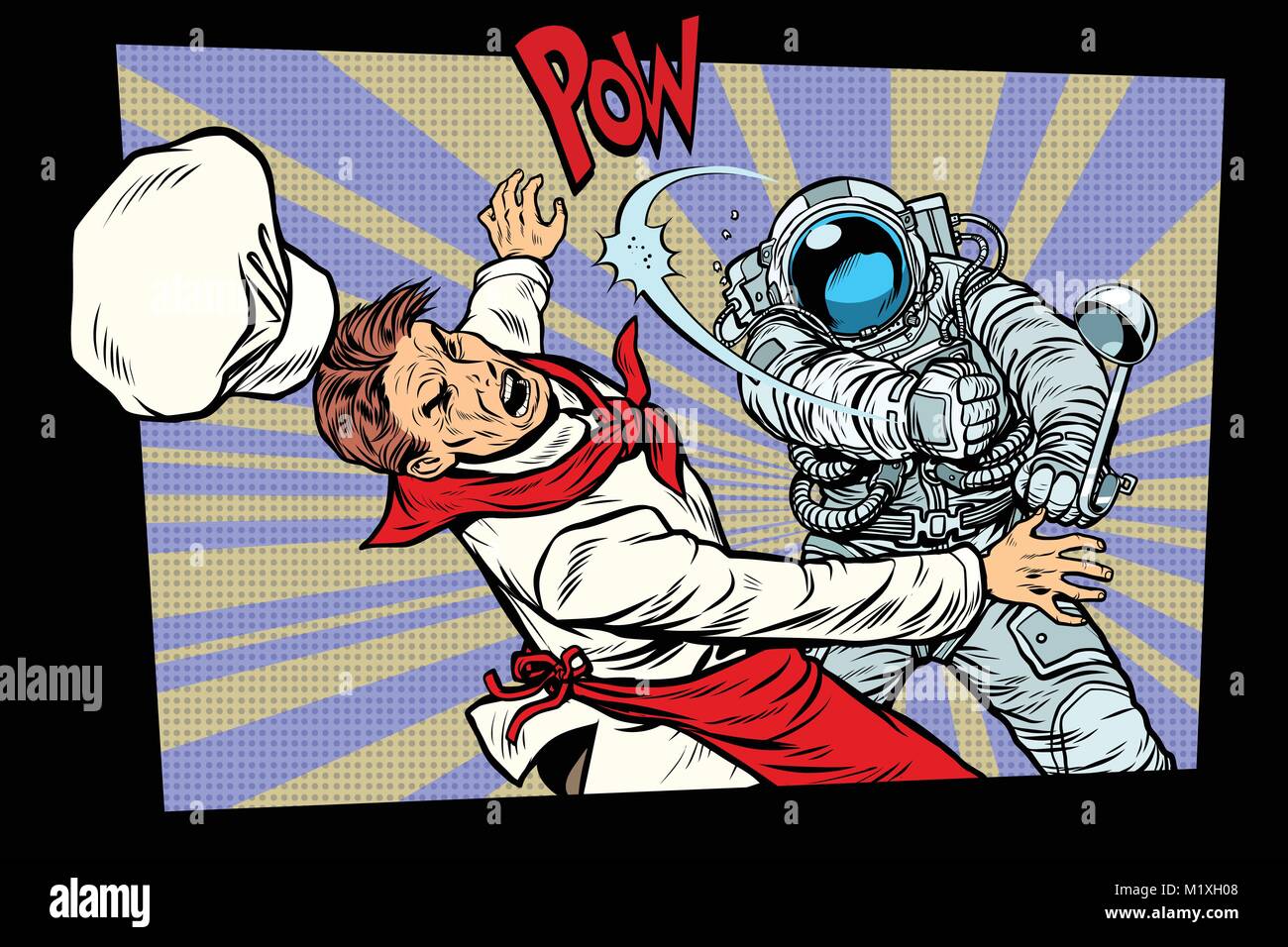 space food. Astronaut fight with the chef Stock Vector Image & Art - Alamy