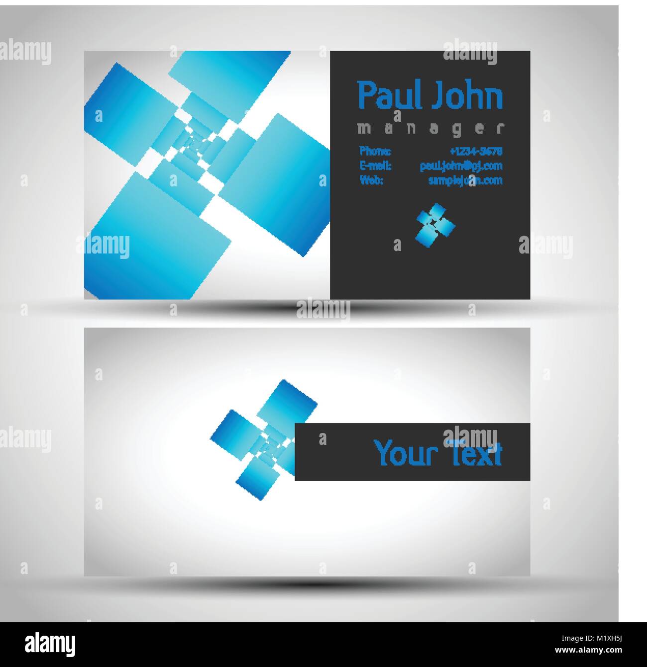 Colorful and elegant business card design with front and back side ...