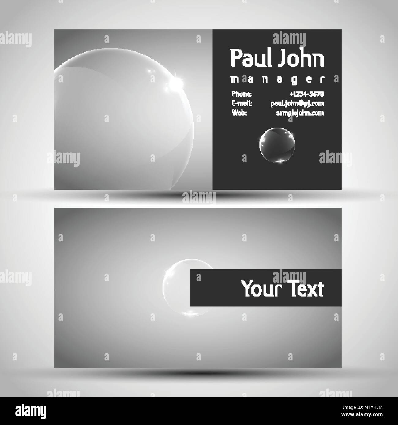 Colorful and elegant business card design with front and back side ...