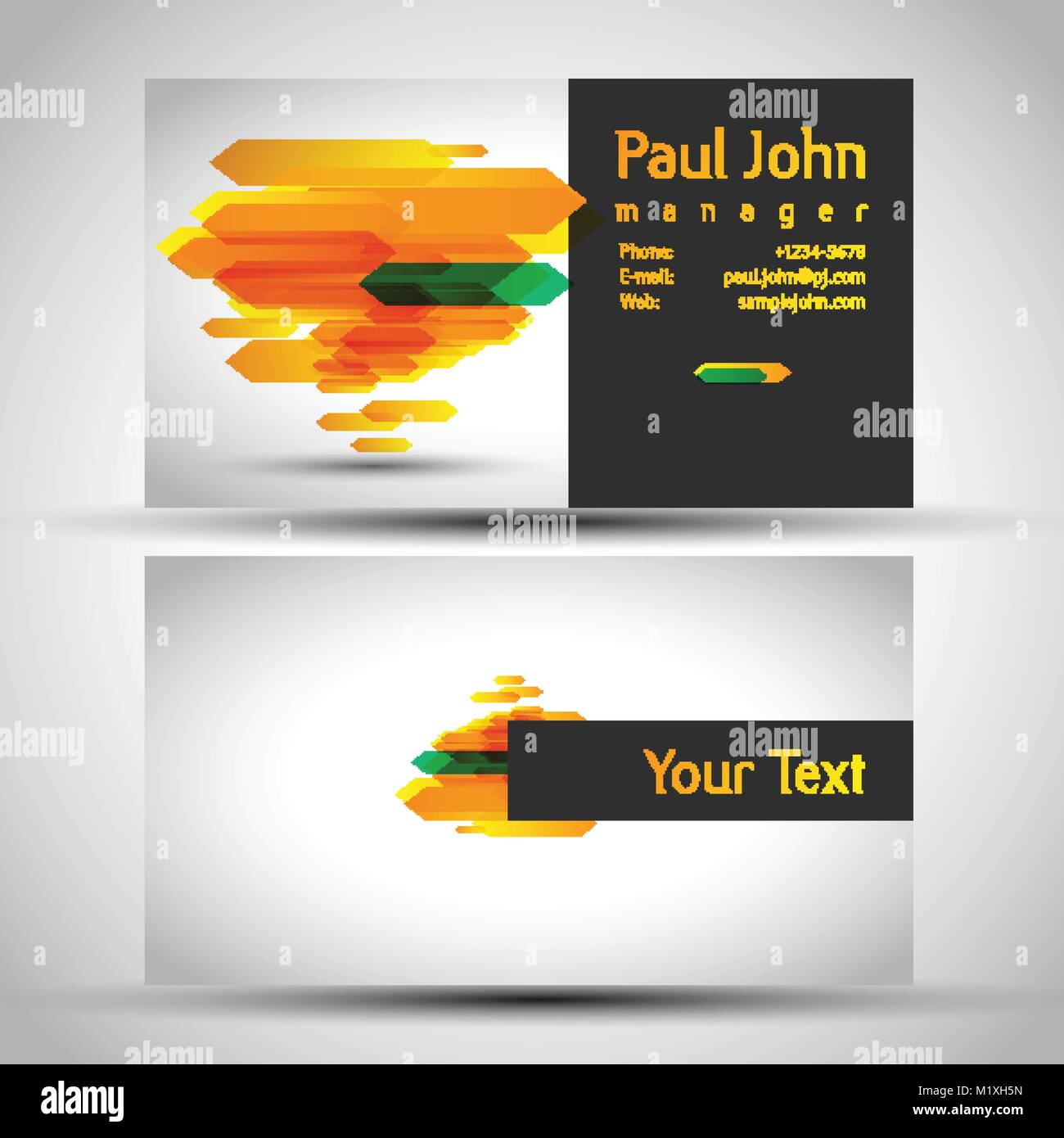 Colorful and elegant business card design with front and back side ...