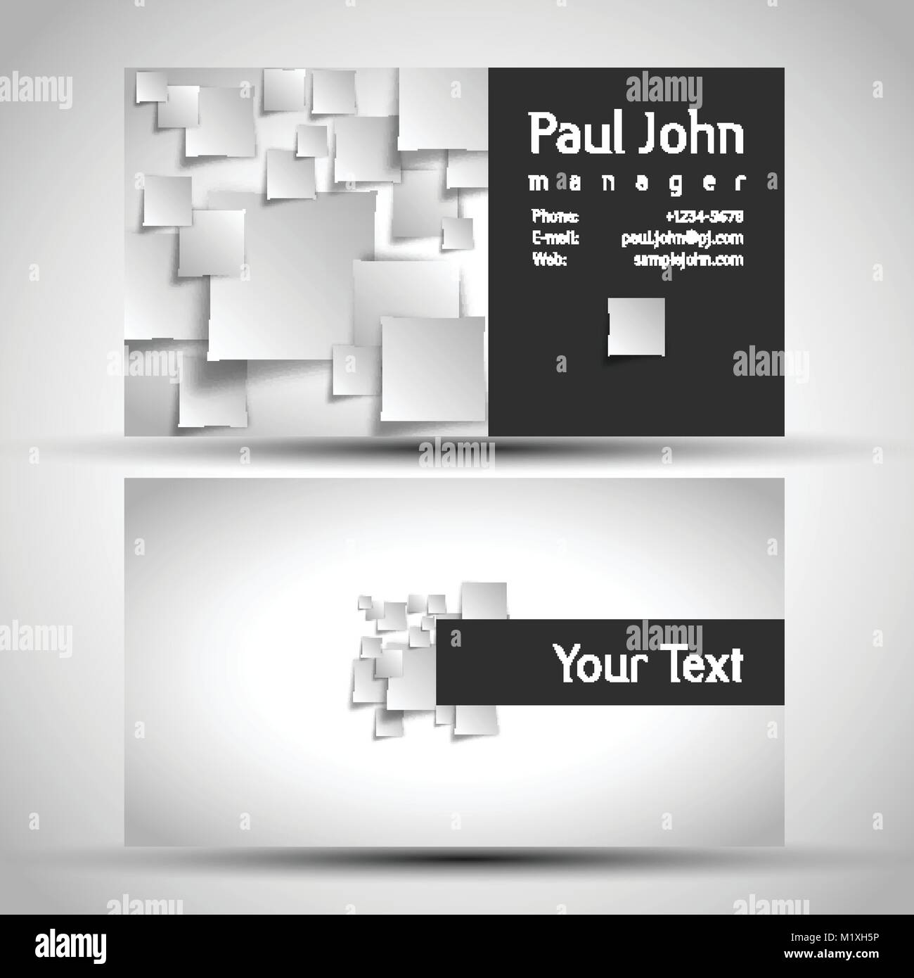 Colorful and elegant business card design with front and back side ...